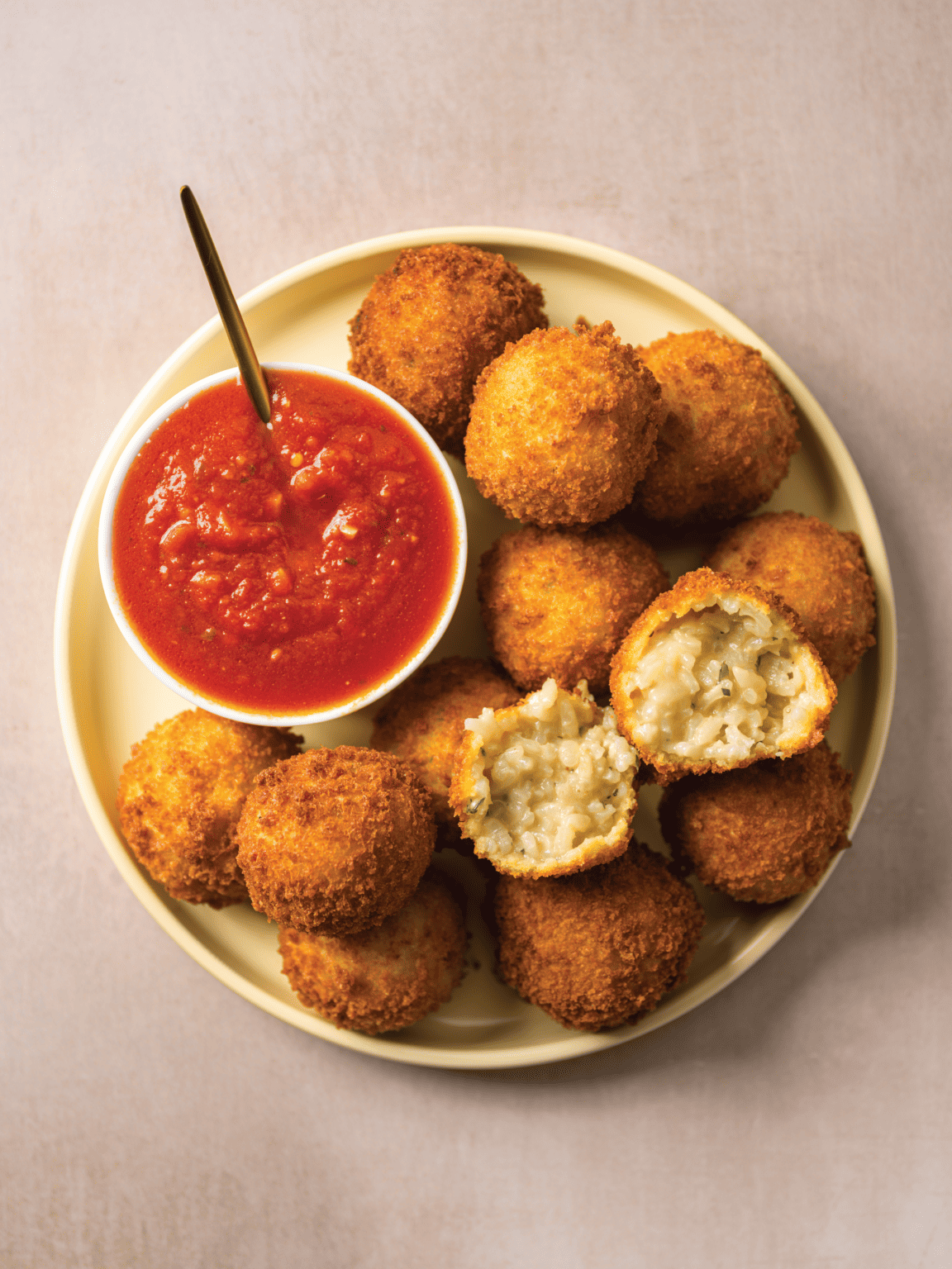 Cheesy Arancini with Pomodoro Sauce | culture: the word on cheese