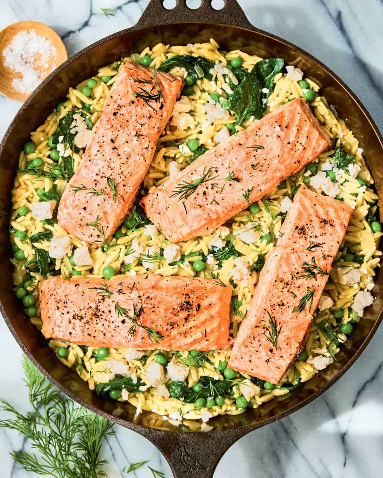 Steph Grasso’s Lemony Salmon Orzo | culture: the word on cheese